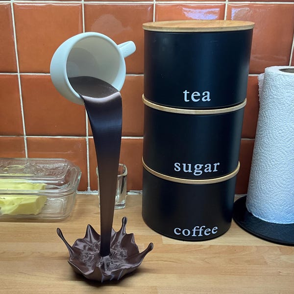 Gravity-defying Liquid Sculpture, Frozen in Time, a Cup Pouring Liquid ...