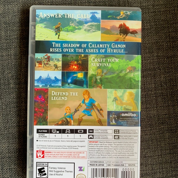 The Legend Of Zelda Breath Of The Wild Game Case, Housse de ...
