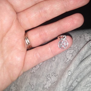 Sterling Silver Teeny TINY Pentacle, Pentagram VERY SMALL charm Only or ...