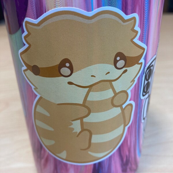 Cute Bearded Dragon Munchimal Kawaii Reptile Animal Large Gloss Vinyl ...