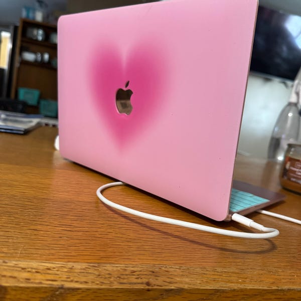 Cute Heart Pink MacBook Case Hard Protective Laptop Cover for Mac 16 15 ...