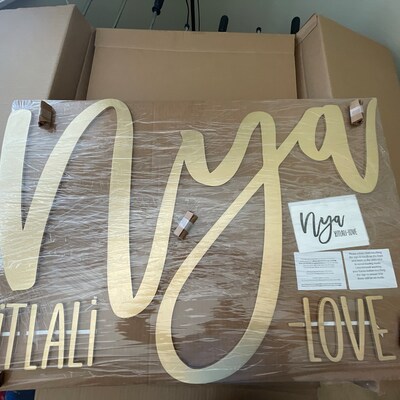 Nursery Name 3D Wood Sign / Cursive Name Laser Cut/ Custom Name Feature ...