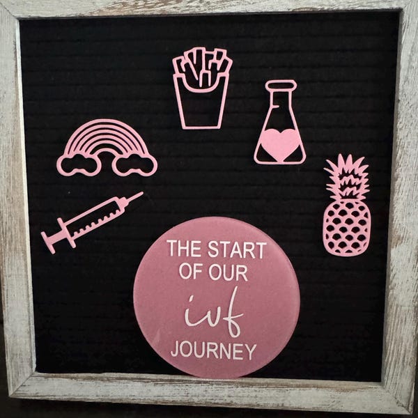 IVF Letter Board Icons - French Fries Pineapple Shot Rainbow, Test Tube ...