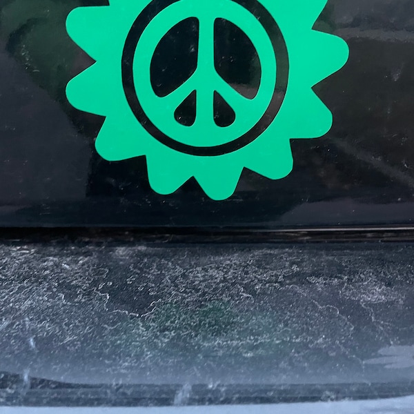 Peace Sign Daisy Peace Symbol Flower Vinyl Decal / Rub on Sticker - 14 ...