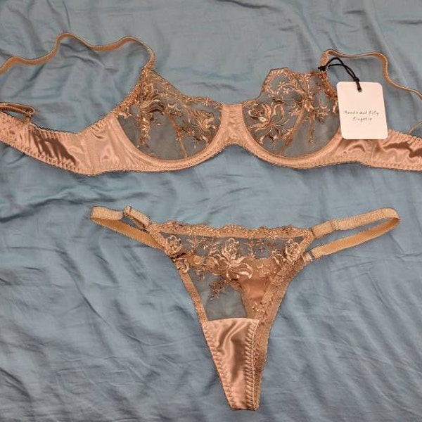 White Lace Lingerie Set White Lace Bralette Boudoir Lingerie White Lace High Waist Panties
