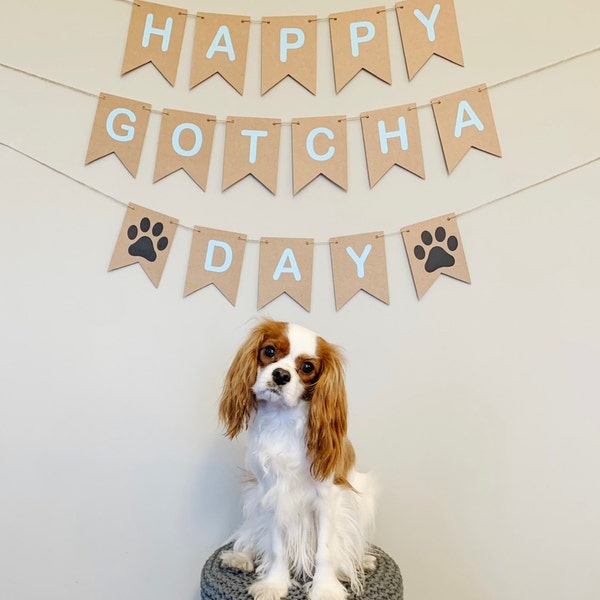 Happy Gotcha Day Bunting Banner Sign Dog Cat Rescue Birthday Day ...