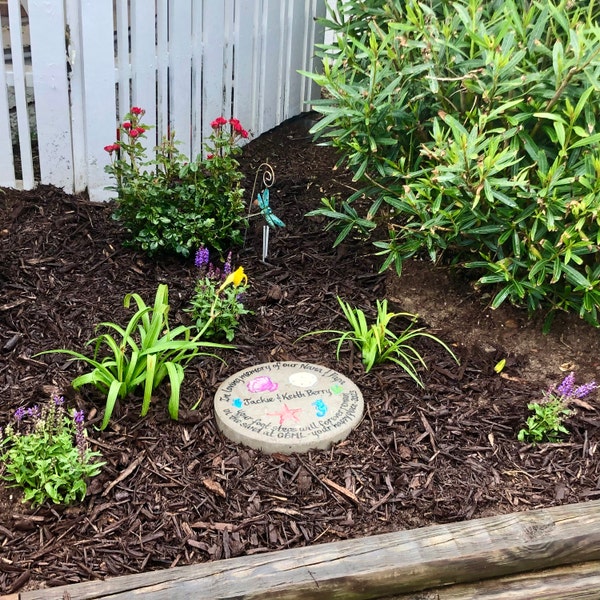 Personalized Beach Memorial Garden Stone: Sea Shell Memorial Gift - Etsy