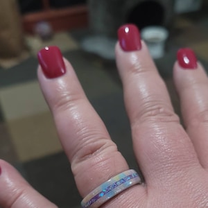 Unicorn Poop Ring With Opal Inlay 6mm Width Diamond Dust | Etsy Canada