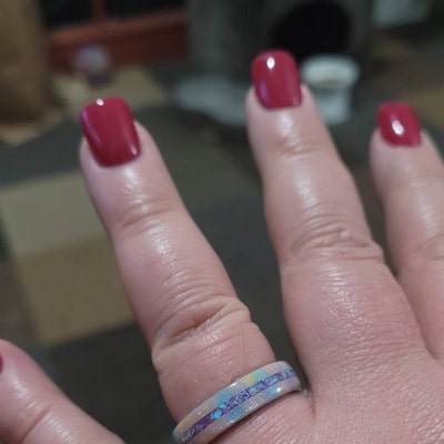 Unicorn Poop Ring With Opal Inlay 6mm Width Diamond Dust Ring ...