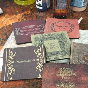 Jane Austen Books Coaster Set - Neoprene 6 Piece Set - Etsy