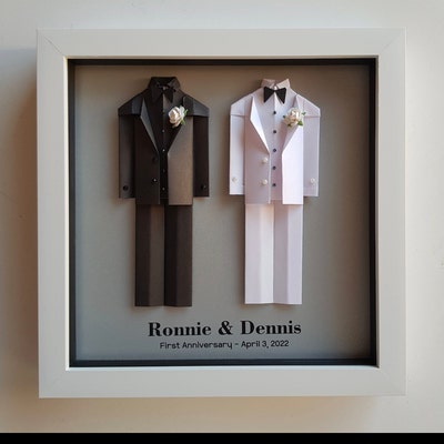 Two Groom's Wdding Frame / Personalised Gay Wedding Gift / Anniversary ...
