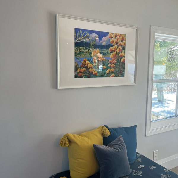 Chamisa Plant Print: Southwestern Desert Landscape, Mid-century Modern ...