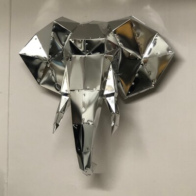 Elephant Papercraft Wall Hanging , 3D Papercraft SVG PDF Template, Wall ...