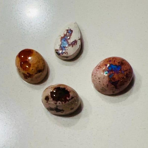 Pear Shape Matrix Opal 22 X 17 X 8 Mm 22 Carats, Black Opal, Australian ...