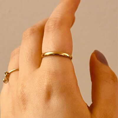 Gold Band, Thick Gold Band, Half Round Ring, Gold Ring, 14k Gold Filled ...