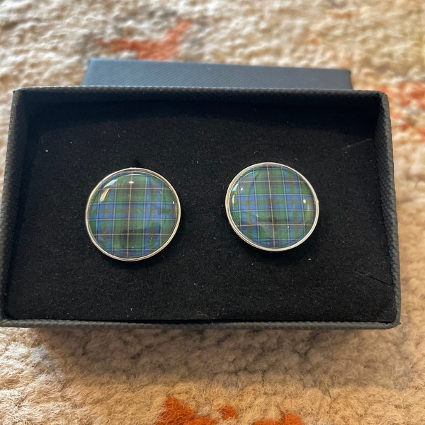 Custom Tartan Cufflinks. Scottish Wedding Jewellery. Personalised Clan ...