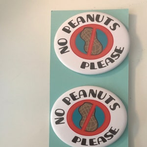 No Peanuts 1.7" Waterproof Vinyl Stickers/labels - Sheet of 6 ...