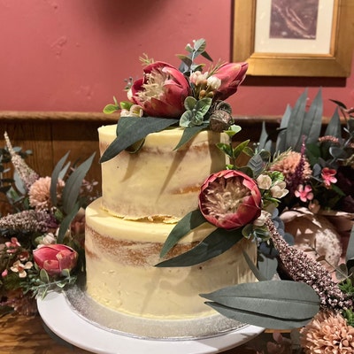 Wedding Cake Topper Anthurium Pink Orchid 4 Piece Tropical Cake Flowers ...