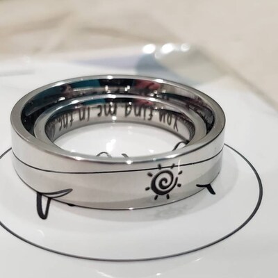 Personalised Yin and Yang Couples Rings, Stainless Steel. 4/6mm ...