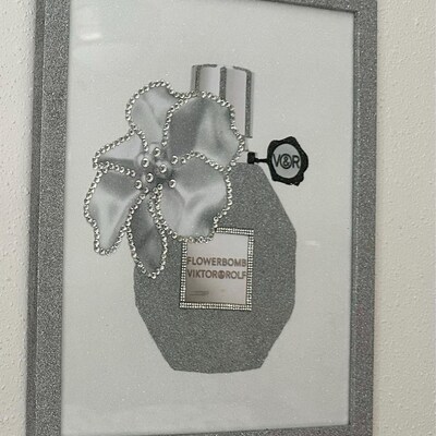 Perfume Wall Art, Crystal Rhinestone and Glitter Picture, Home Decor ...