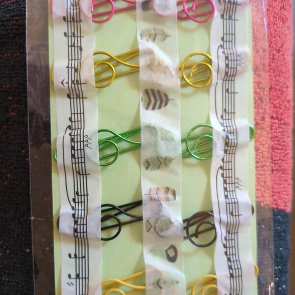 Set of 10 Quality Music Musical Treble Clef Coloured Metal Paper Clips ...