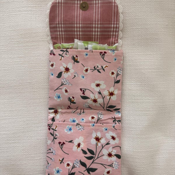 Pouch, Period Pouch, Sanitary Pad Pouch, Period Bag, Flower Pouch, Pad ...