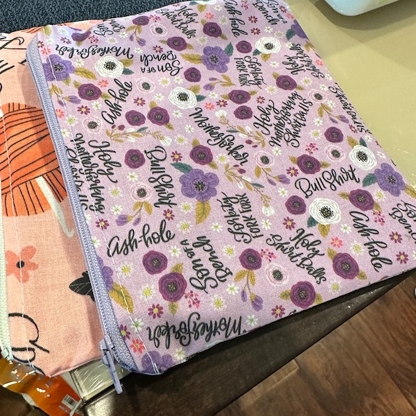 Swear Words Purple Floral Fabric - Non Swears-tiny by Cynthiafrenette ...