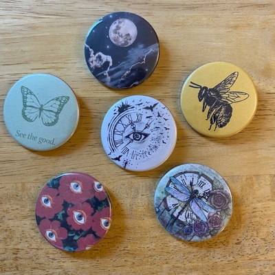 Time Button Pins - Etsy