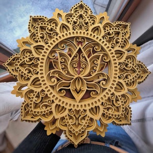 Laser Cut Multilayer Mandala Panel SVG Template 3D Layered Vector ...