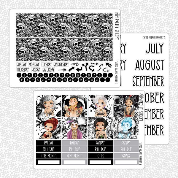 Tattoo Seamless Pattern , Tattoo Themed Patterns, Skull Halloween ...
