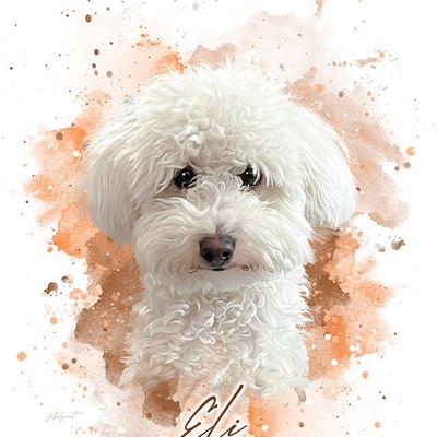 Custom Dog Portrait, Digital Portrait Dog Personalised Dog Portrait ...