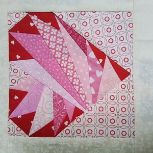 Rosie's Rose Paper Piecing Quilt Block Pattern PDF - Etsy Australia