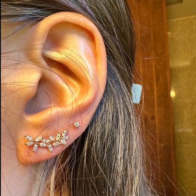 Minimalist Spring Bloom Ear Cuff Ear Cuffs No Piercing Adjustable Earrings Non Pierced Ear Cuff ...