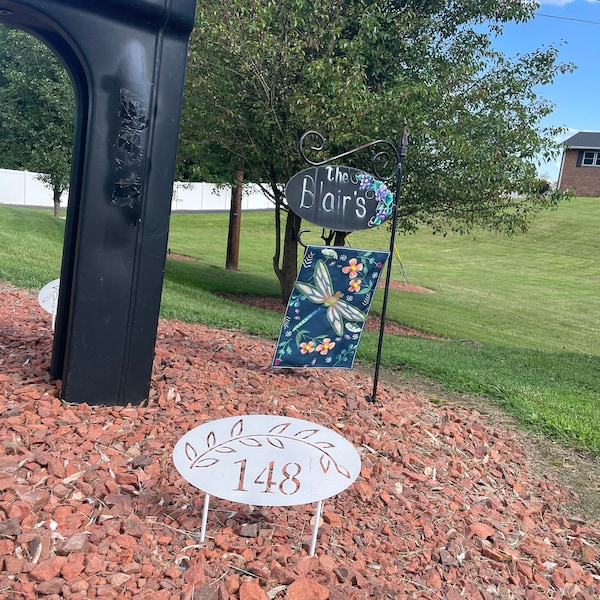 Personalized Address Stake - Custom House Number - Metal Address Sign ...