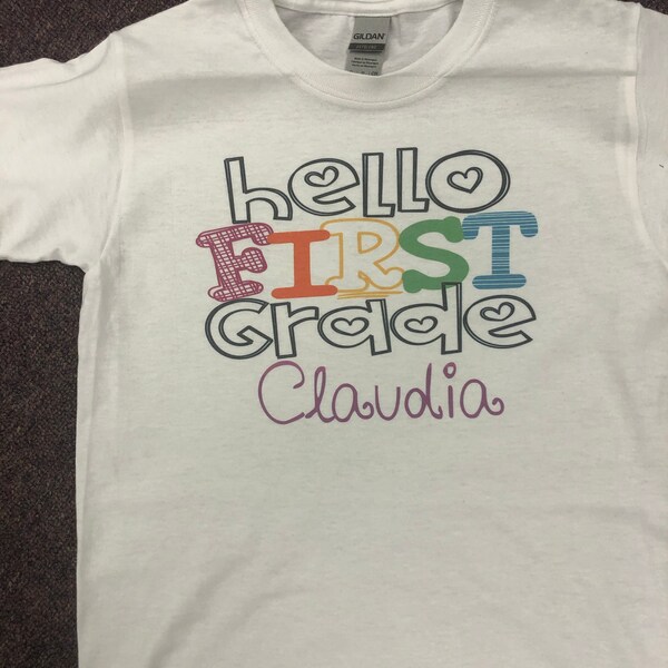 Hello First Grade SVG, Back to School, School Cut File, School Shirt ...