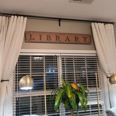 Antique Style the Library Wood Sign Handmade Rustic Wooden Decor - Etsy