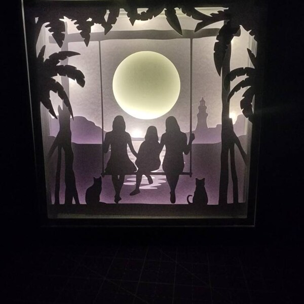 Customizable Family Shadow Box Svg Cricut, 3D Lightbox Svg ...