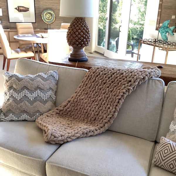 Custom Handmade Chunky Chenille Throws and Blankets - Etsy