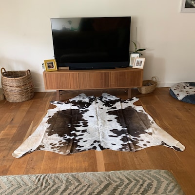 Genuine Cowhide Rugs Exotic Cow Skin Rugs Brown and White Hair-on ...