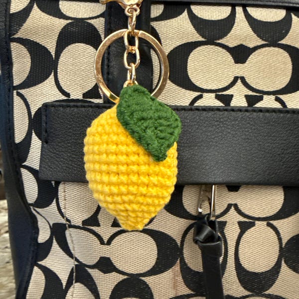 Handmade Crochet Mini Lemon Keychain - Cute Bag Charm - Etsy