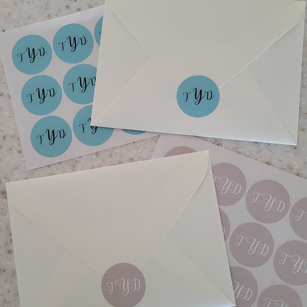 Custom Initials Stickers - Pick Your Color - Letter Stickers - Envelope ...