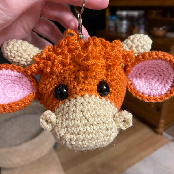 Cow Head Keychain Crochet Pattern; 2 Spot Face Pattern Extension; PDF ...