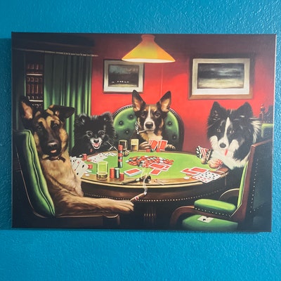 Custom Pet Portrait, Dogs Playing Poker, Custom Multi Pet Portrait ...