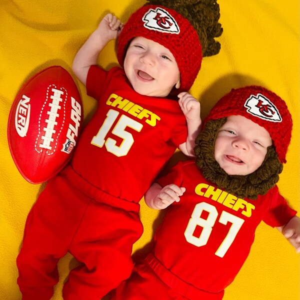 Football Inspired Hats/crochet Hats/mahomes Mohawk/ Kansas City ...