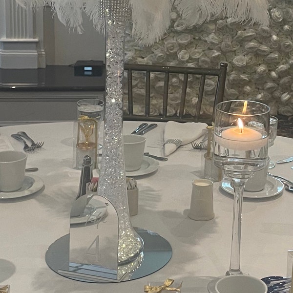 Mirror Silver Table Numbers | Arch Wedding Table Numbers | Wedding ...