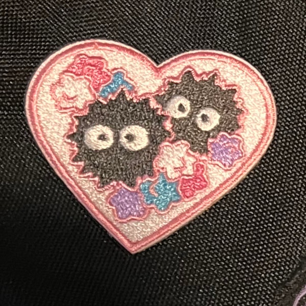 2" Dust Soot Heart Patch | Embroidered Patches - Etsy
