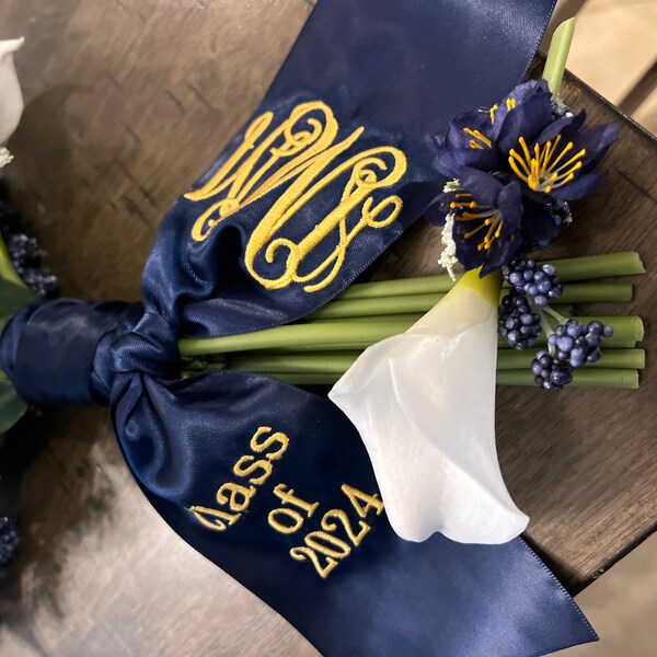 SATIN Monogram Nosegay Ribbon - Prom/homecoming/hoco/school Dance - Etsy