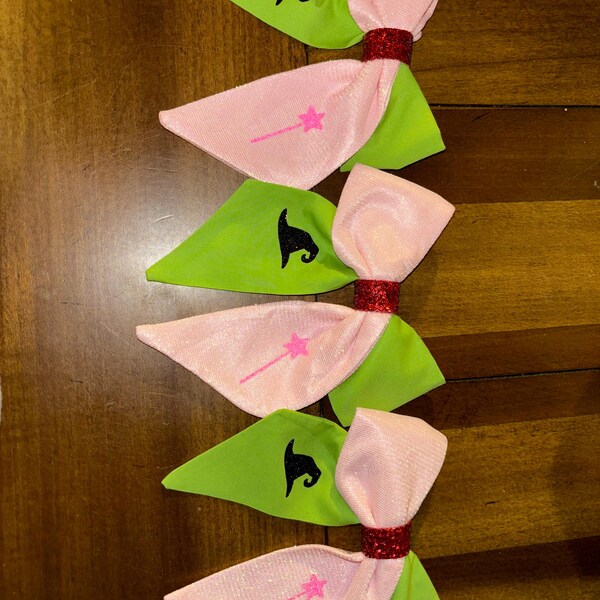 Wicked Witch Hair Bow, Green Witch Hair Clip, Green and Pink Fabric ...