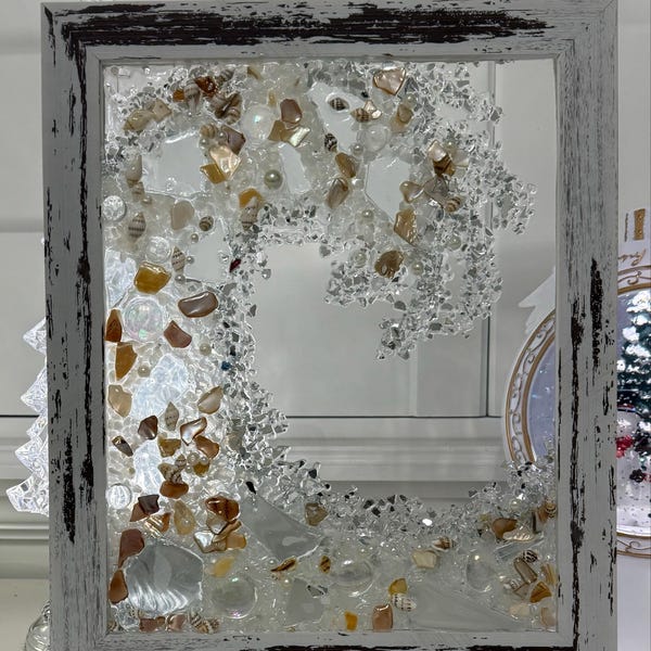 Crystal Ocean Wave Window/rustic Beach Wall Hanging/resin Wave Window ...