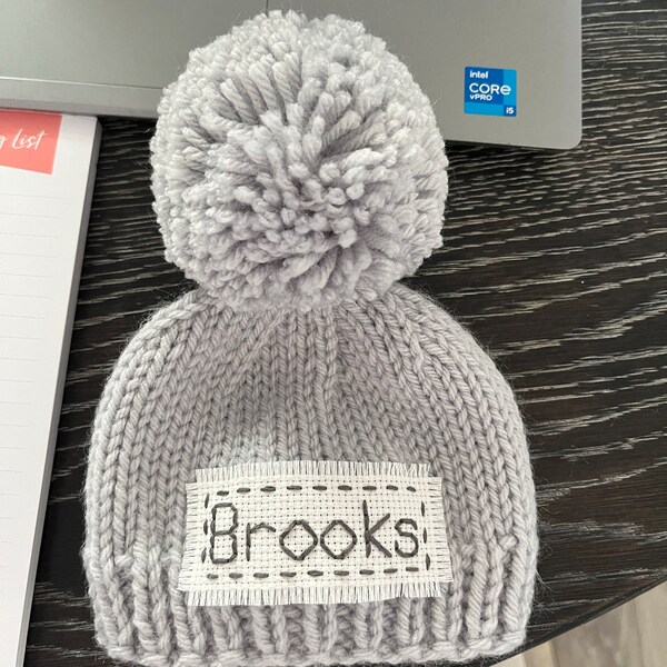 Monogrammed Newborn Baby Hat, Personalized Baby Boy Coming Home ...